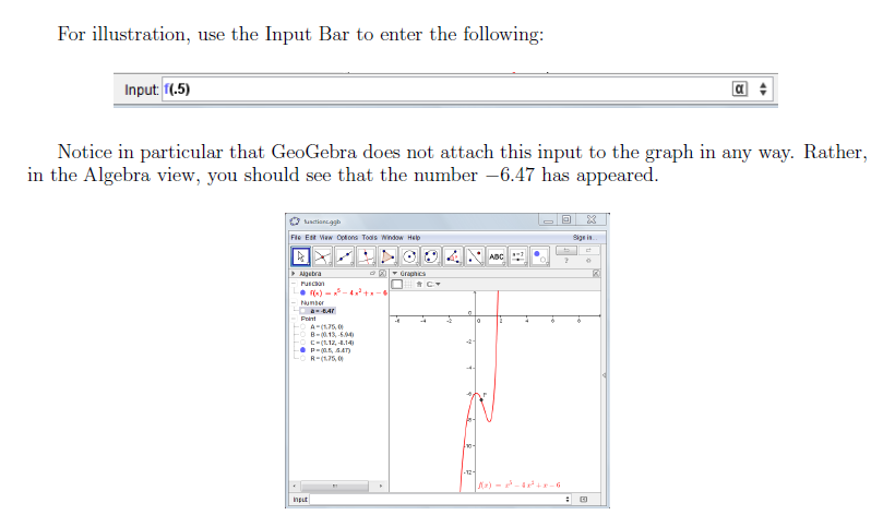 For illustration, use the Input Bar to enter the | Chegg.com