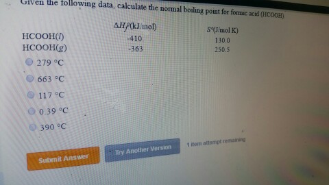 Solved Given the following data, calculate the normal | Chegg.com