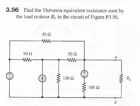 Solved Solve 3.56, and indicate what load resistance, RL, | Chegg.com
