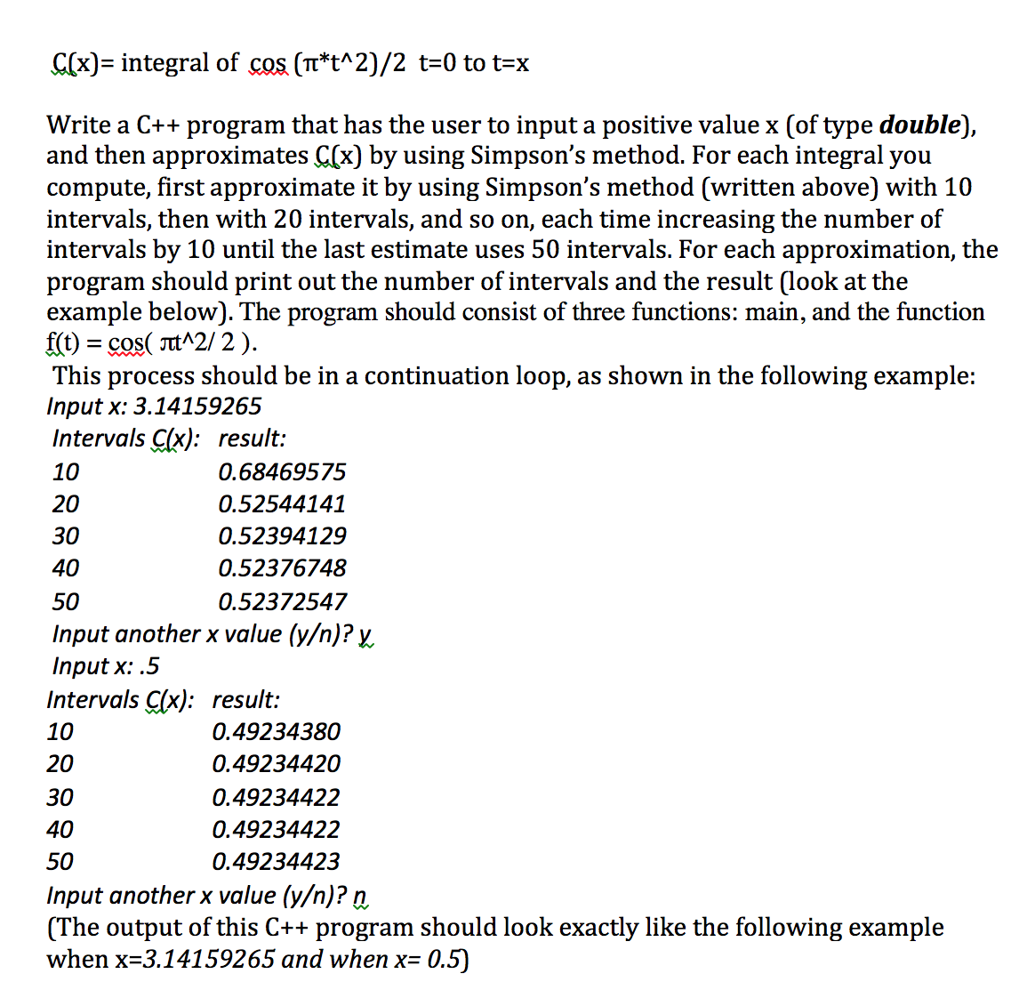 Solved Simpson?s numerical integration routine. This | Chegg.com