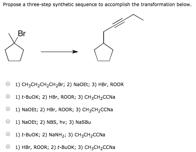 Solved Propose a three-step synthetic sequence to accomplish | Chegg.com