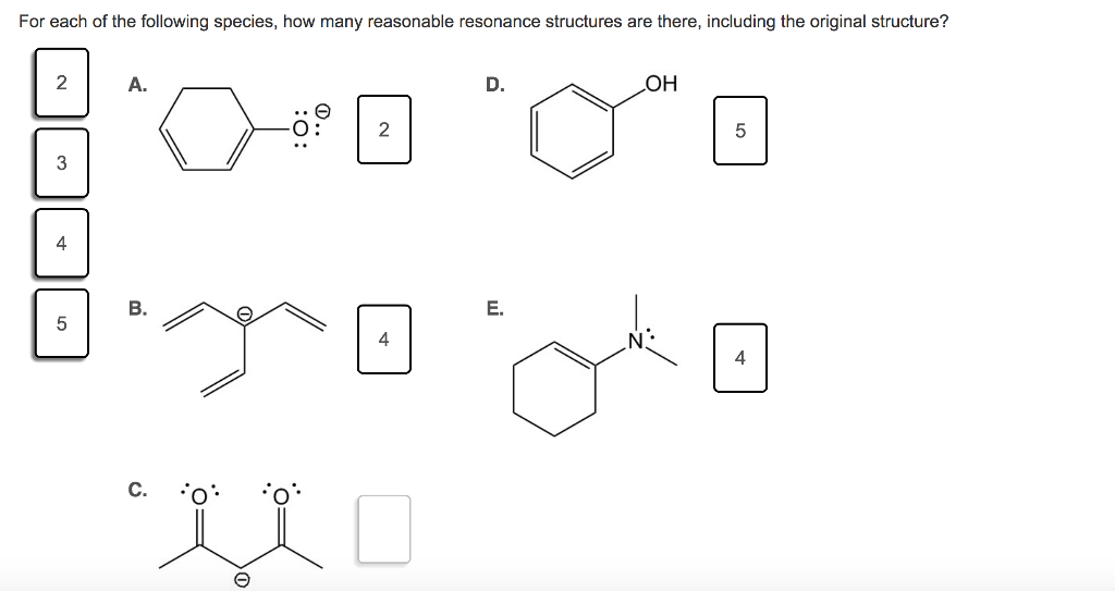 Solved For each of the following species, how many | Chegg.com