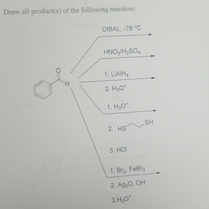 Solved Draw all product(s) of the following reactions. | Chegg.com