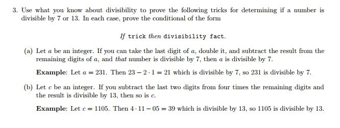 Solved 3. Use what you know about divisibility to prove the | Chegg.com