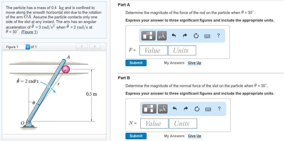 Solved The particle has a mass of 0.4 kg and is confined to | Chegg.com