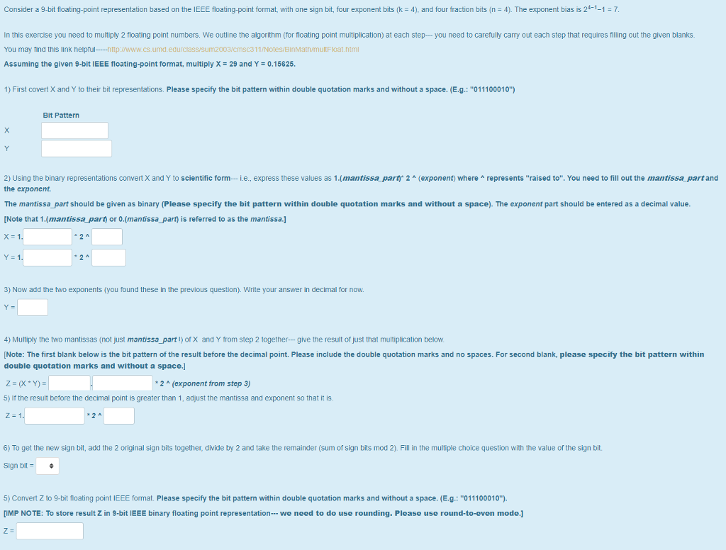 Solved Consider A 9 Bit Floating Point Representation Based