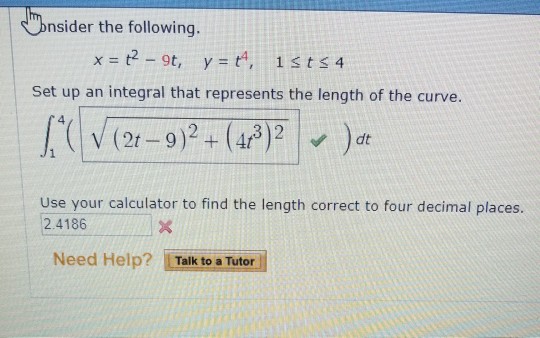 Solved onsider the following. Set up an integral that | Chegg.com