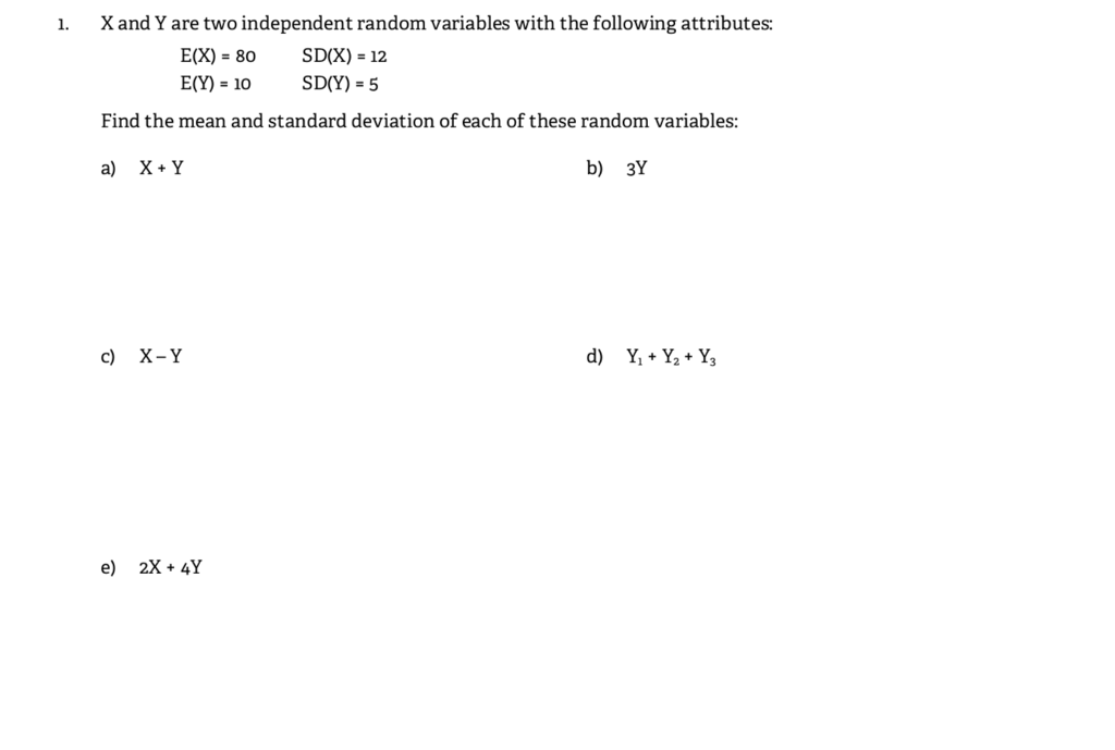 Solved 1. Xand Y are two independent random variables with | Chegg.com