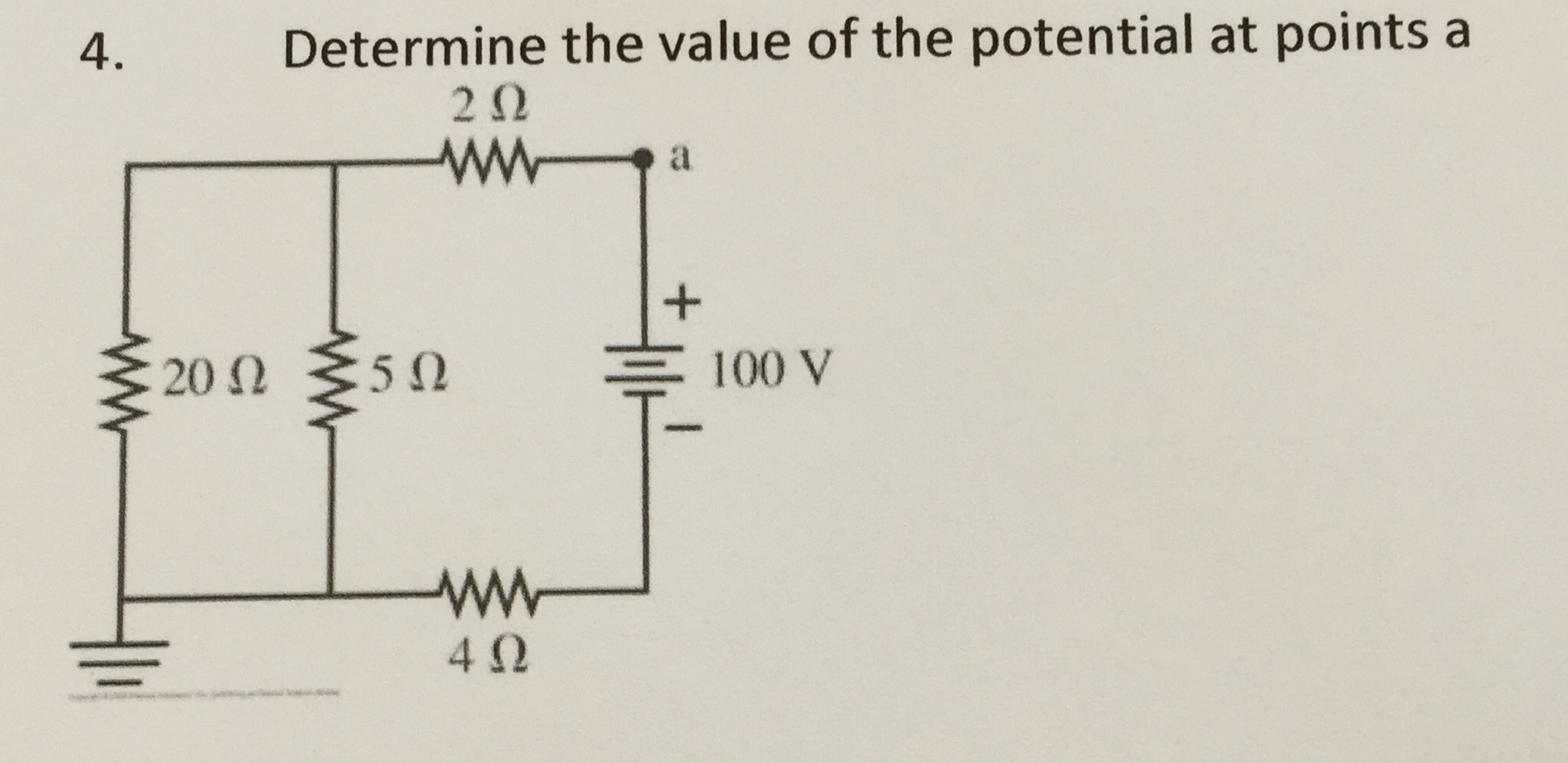 Solved Determine the value of the potential at points a. | Chegg.com