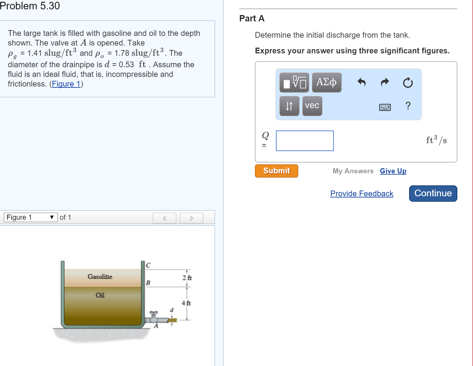 The large tank is filled with gasoline and oil to the | Chegg.com
