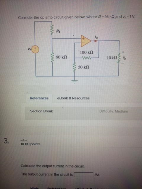 Solved Consider the op amp circuit given below, where R-16 ㏀ | Chegg.com