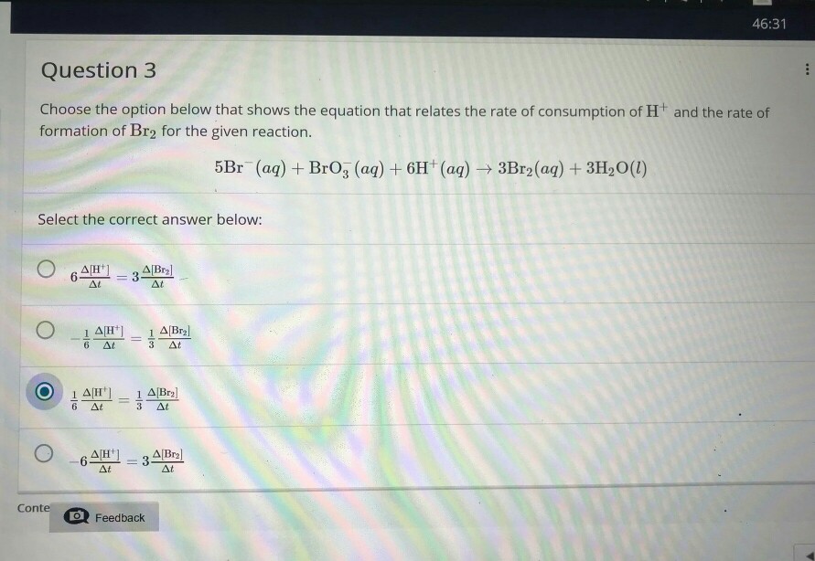 Solved 46:31 Question 3 Choose the option below that shows | Chegg.com