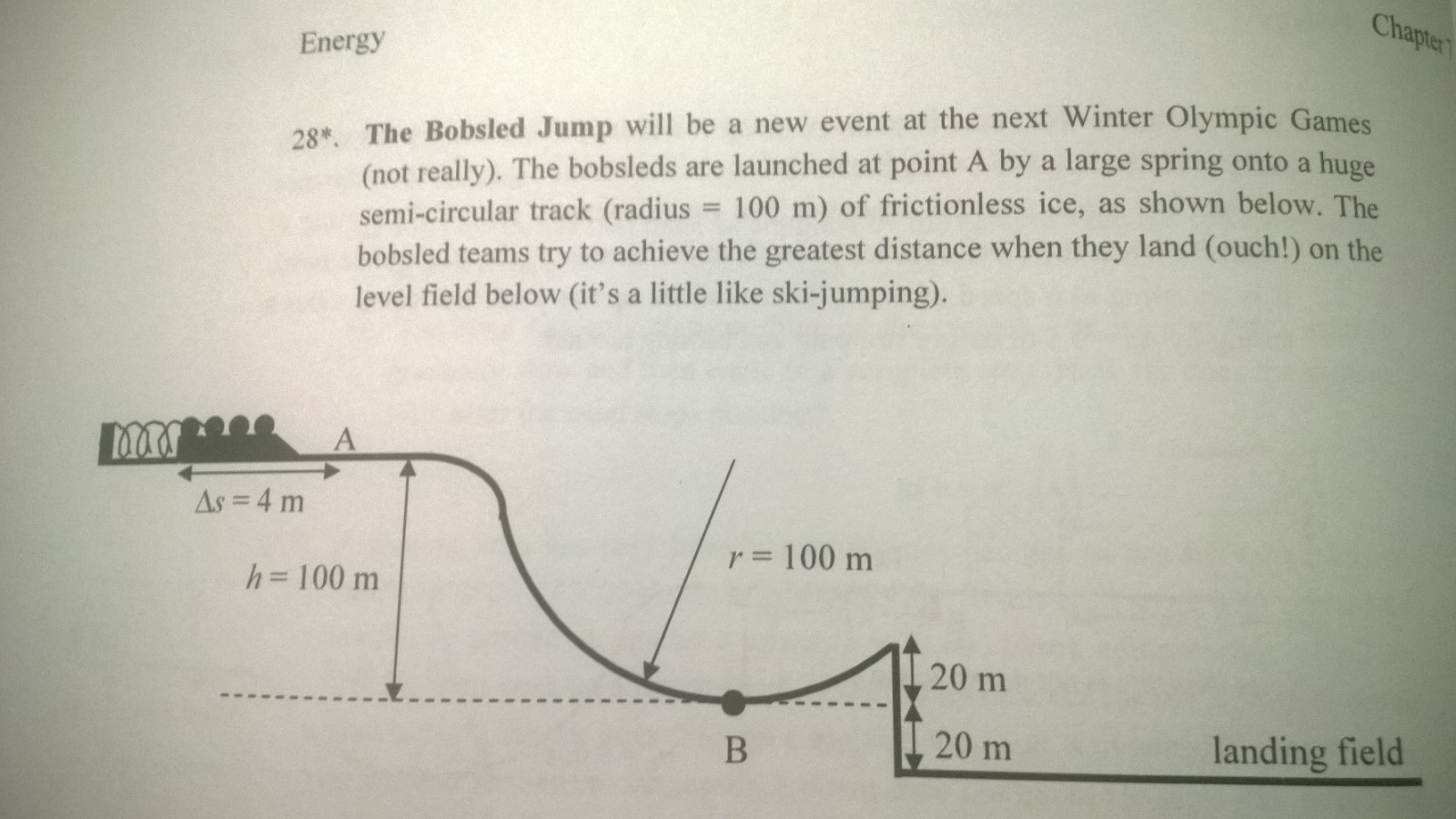 Solved Cha Energy pter 28*. The Bobsled Jump will be a new | Chegg.com