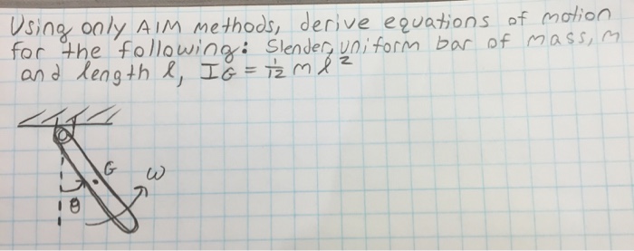 Solved Using only Angular Impulse-Momentum methods, derive | Chegg.com