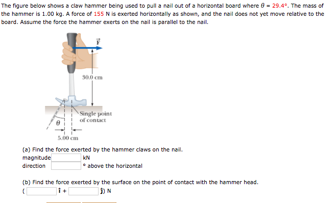 Solved The figure below shows a claw hammer being used to | Chegg.com
