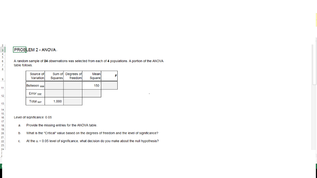 Solved A random sample of 24 observations was selected from | Chegg.com