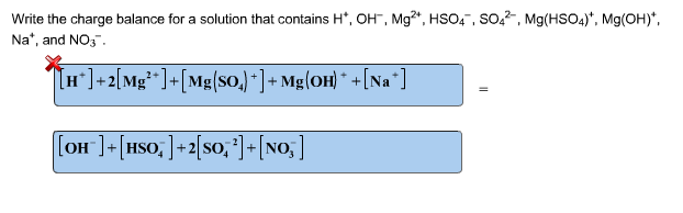 Solved Write the charge balance for a solution that contains | Chegg.com