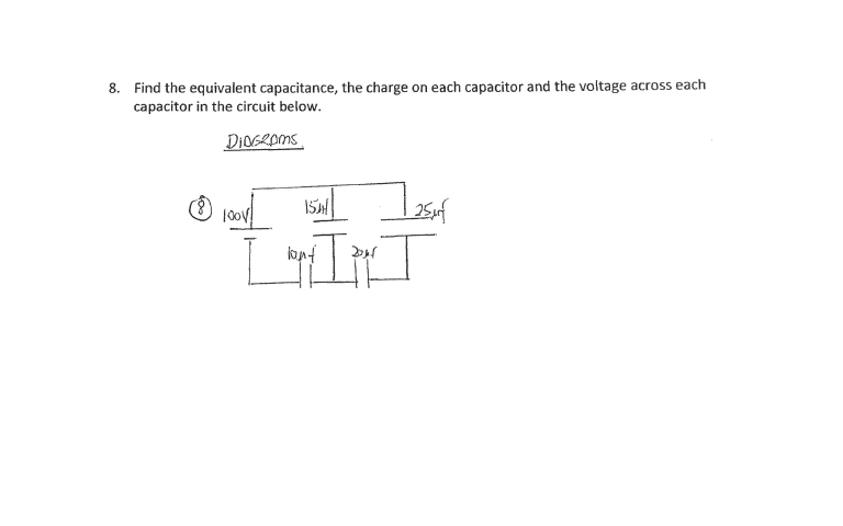 Solved Find the equivalent capacitance, the charge on each | Chegg.com