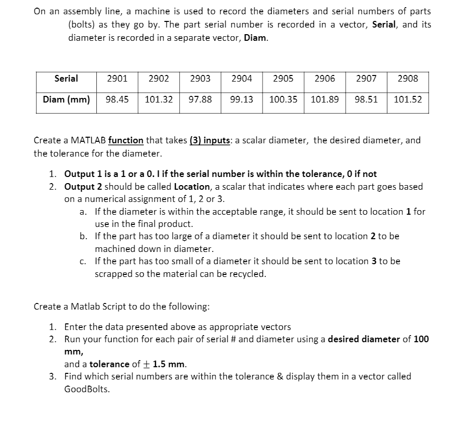 Solved On an assembly line, a machine is used to record the | Chegg.com