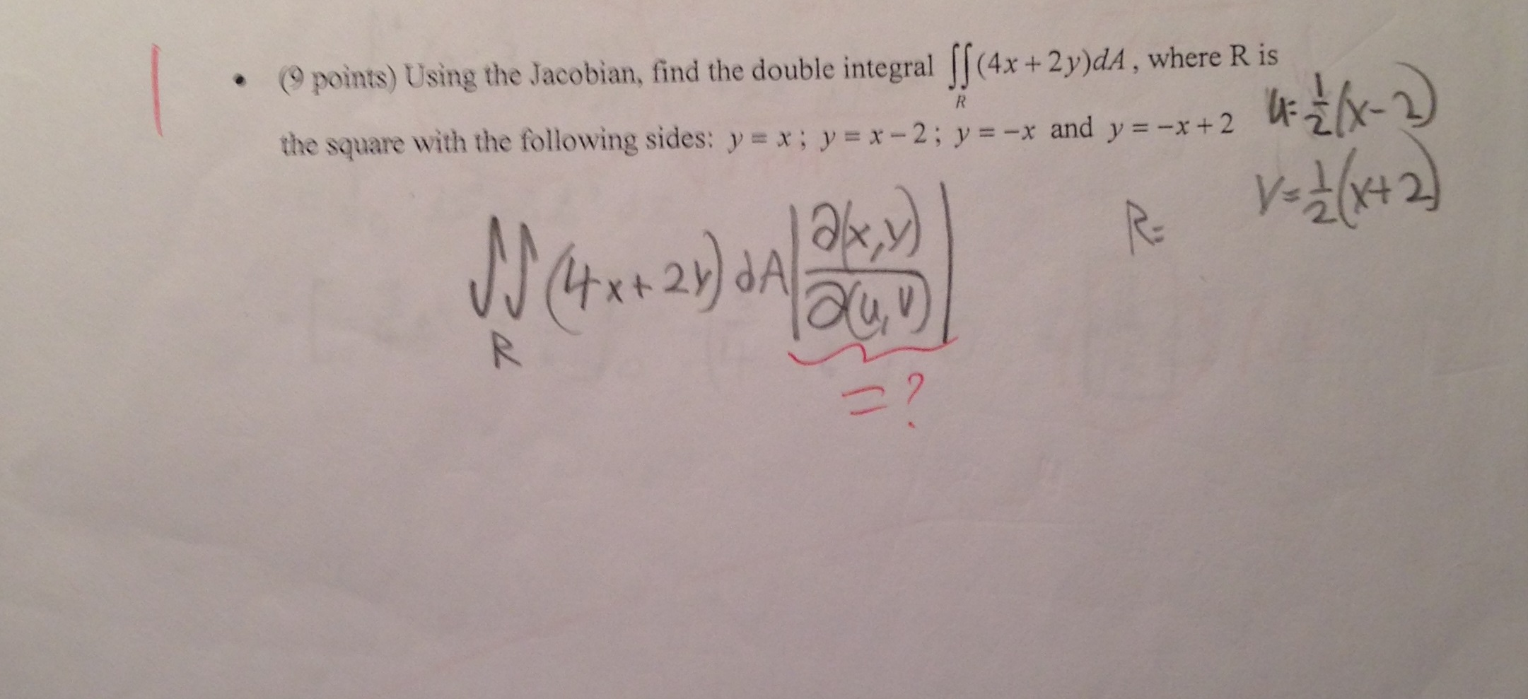 Using the Jacobian, find the double integral , where | Chegg.com
