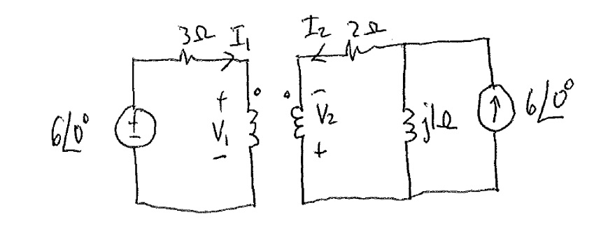 Solved Compute I1, I2, V1, and V2 for the network shown | Chegg.com