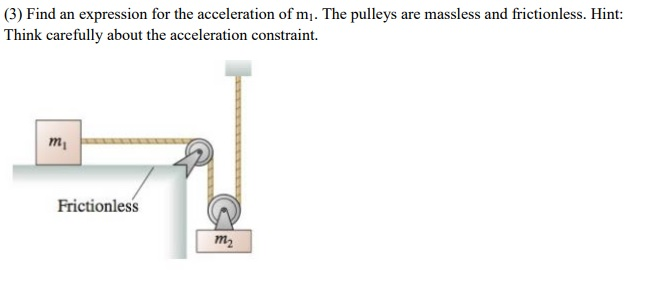 (3) Find an expression for the acceleration of mi. | Chegg.com
