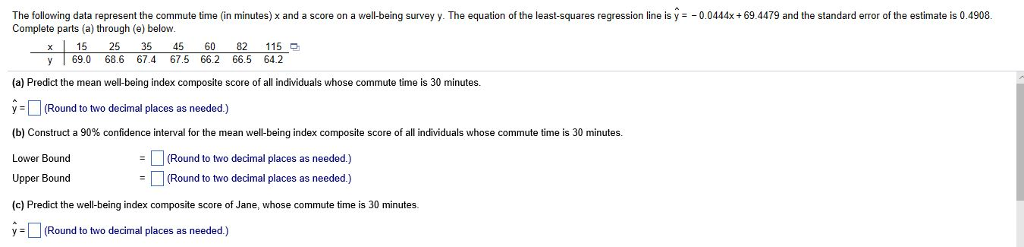 Solved The following data represent the commute me (in | Chegg.com
