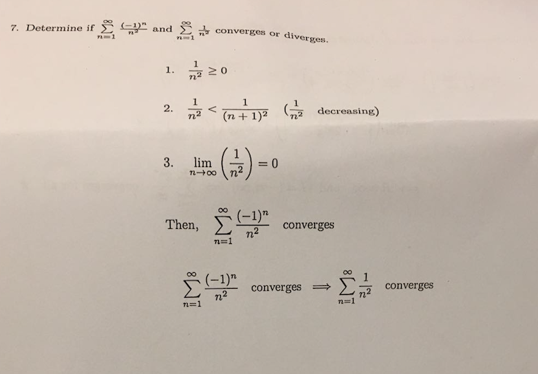 Solved Determine if sigma^infinity _n=1 (-1)^n/n^2 and | Chegg.com Solved Determine if sigma^infinity _n=1 (-1)^n/n^2 and | Chegg.com
