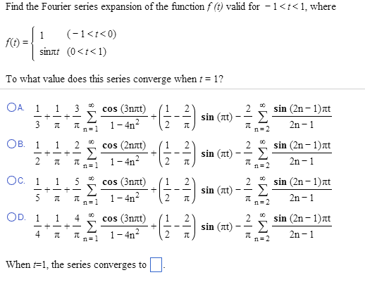 Solved Find the Fourier series expansion o f the function f | Chegg.com