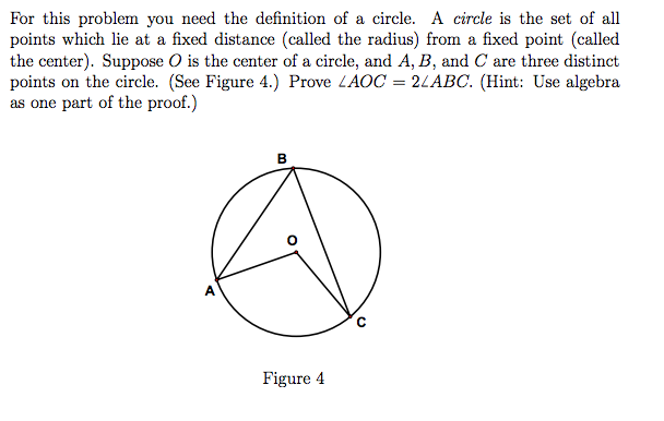 Solved For this problem you need the definition of a circle. | Chegg.com