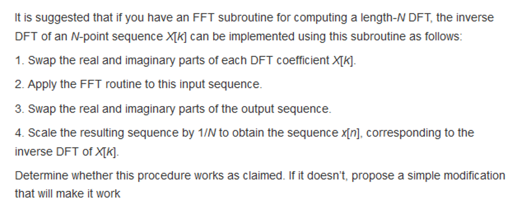 Solved It is suggested that if you have an FFT subroutine | Chegg.com