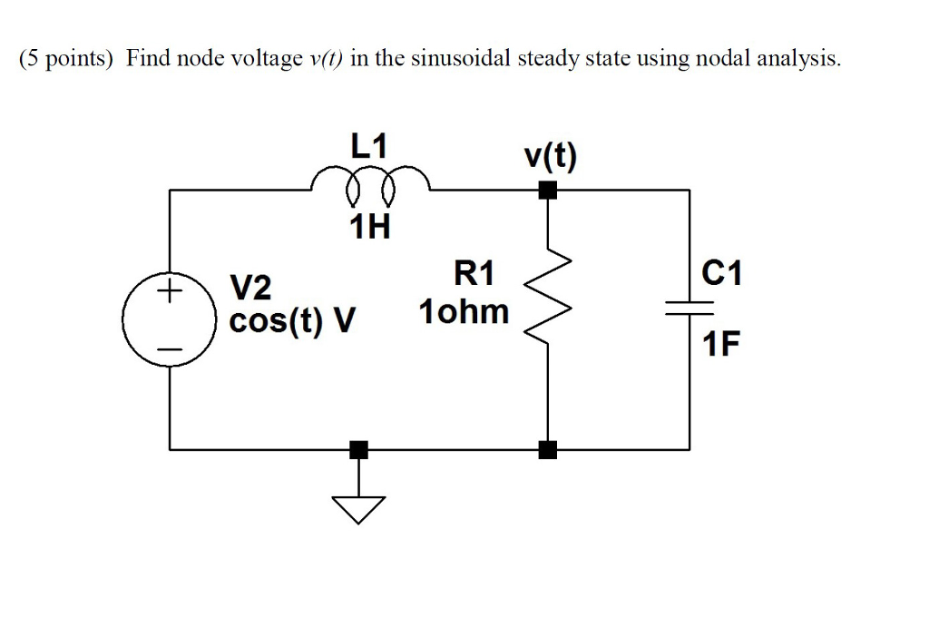 Solved (5 points) Find voltage v3() in the sinusoidal steady | Chegg.com