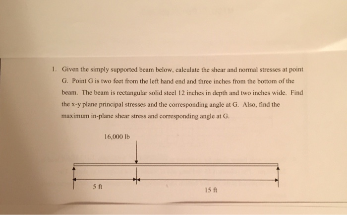 Solved 1. Given the simply supported beam below, calculate | Chegg.com