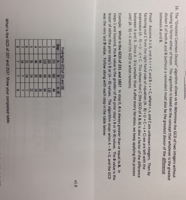 Solved The Greatest Common Divisor Algorithm Allows Us To 6369