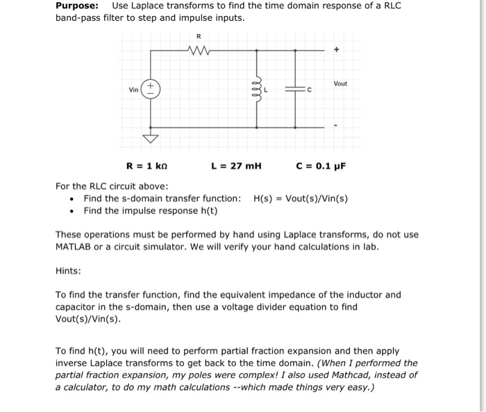 Solved Use Laplace transforms to find the time domain | Chegg.com