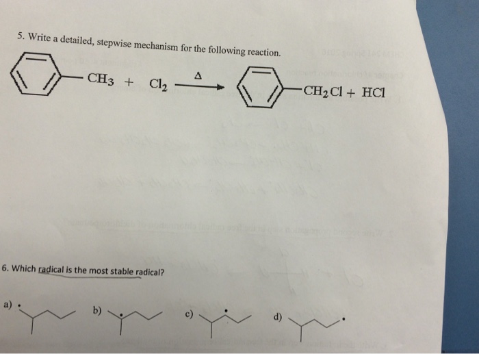 Solved 5. Write a detailed, stepwise mechanism for the | Chegg.com