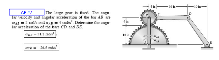 Solved The Large Gear Is Fixed The Angular Velocity And Chegg