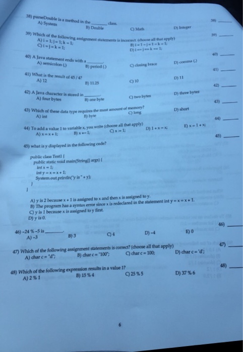 Solved ParseDouble is a method in the class. A) System B) | Chegg.com
