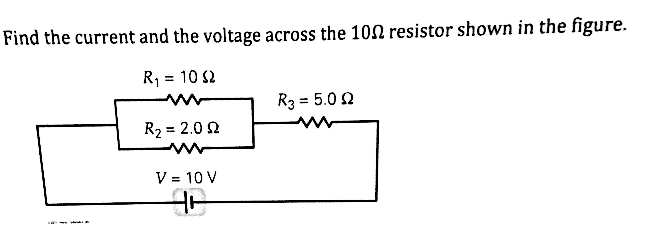 Solved Find the current and the voltage across the 10 ohm | Chegg.com