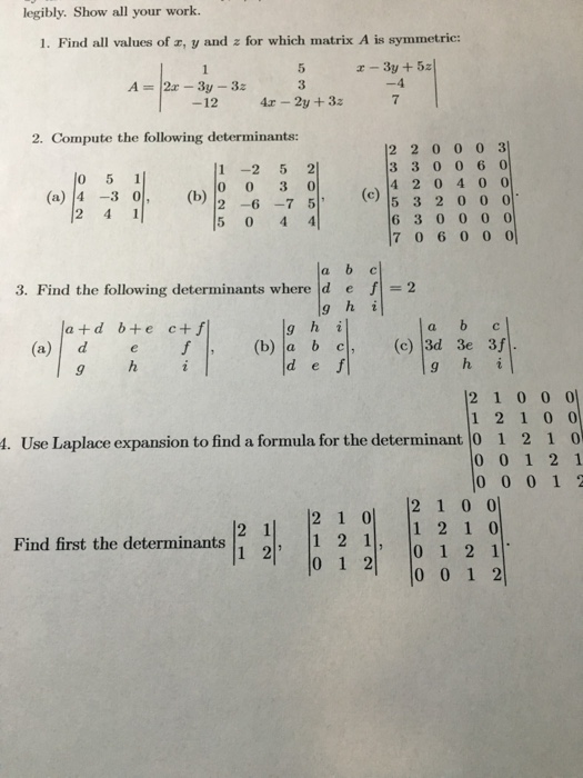 Solved Find all values of x, y and z for which matrix A is | Chegg.com
