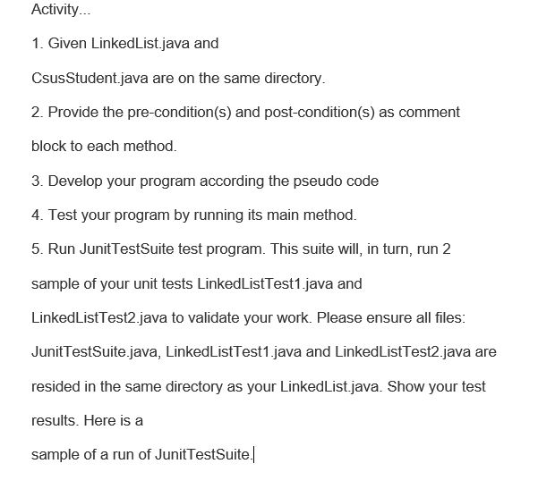 Solved Class LinkedList private head Node private current | Chegg.com