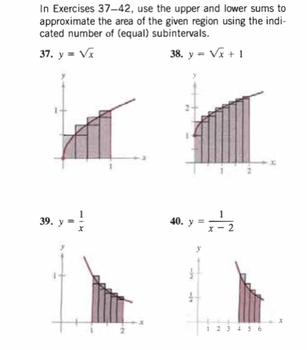 Solved Use the upper and lower sums to approximate the area | Chegg.com