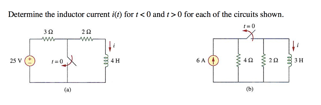 Solved Determine the inductor current i(t) for t | Chegg.com