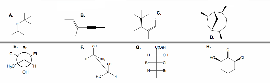 Solved HN E. Br H3C OH Et OH CH3 OH H3C G. Br C(O) H OH Br | Chegg.com