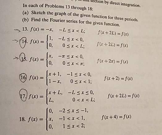 Solved lls section by direct integration. In each of | Chegg.com