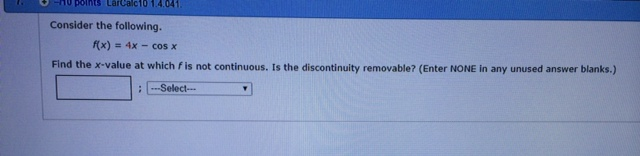 Solved Consider the following. f(x) = 4x - cos x Find the | Chegg.com