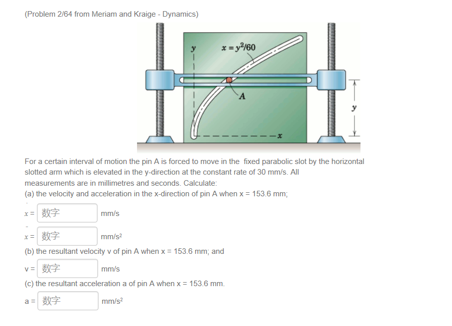 Solved For a certain interval of motion the pin A is | Chegg.com