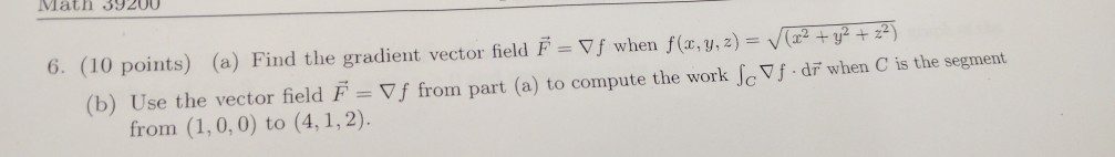 Solved Find the gradient vector field F vector = nabla f | Chegg.com