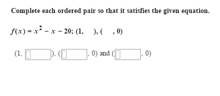 Solved Complete each ordered pair so that it satisfies the | Chegg.com