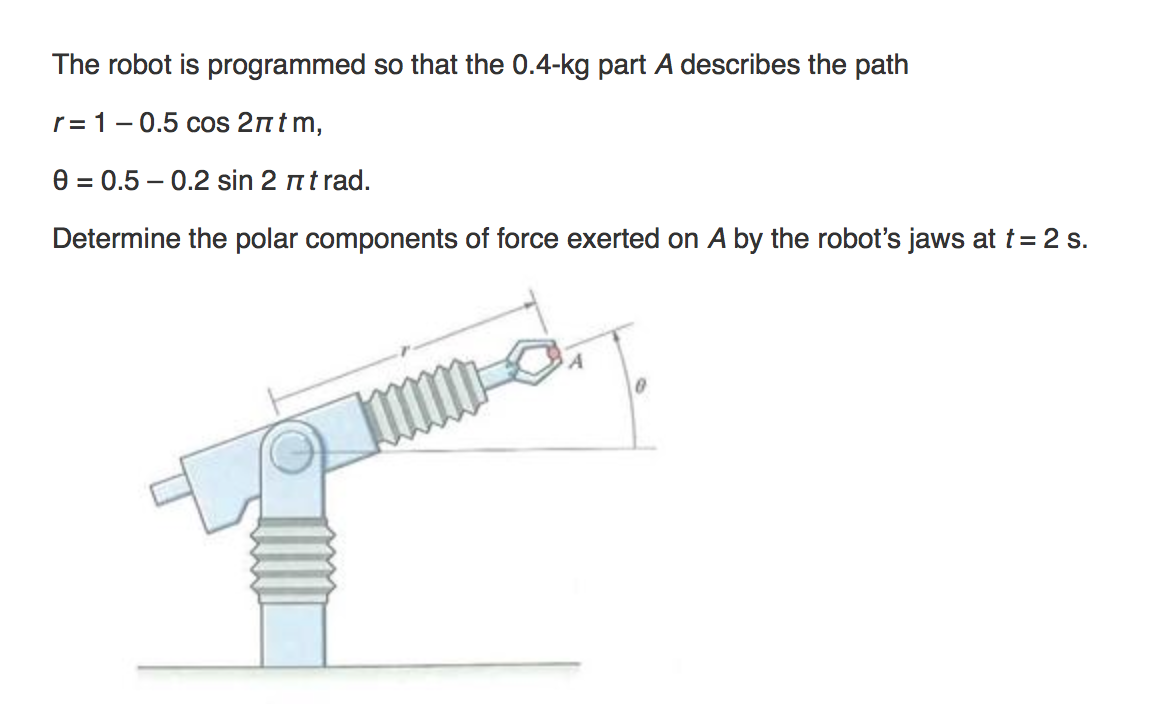Solved The robot is programmed so that the 0.4-kg describes | Chegg.com